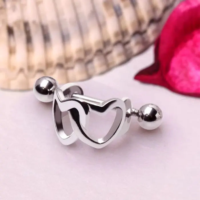 Interlocking Hearts Cartilage Cuff - Heart Cartilage Piercing – Fashion ...